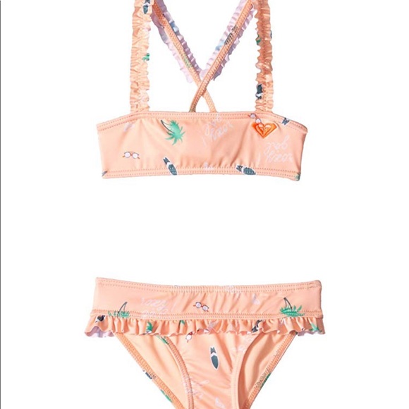 Roxy | Swim | Roxy Girls Swim Suit Set Size 5 Two Piece | Poshmark